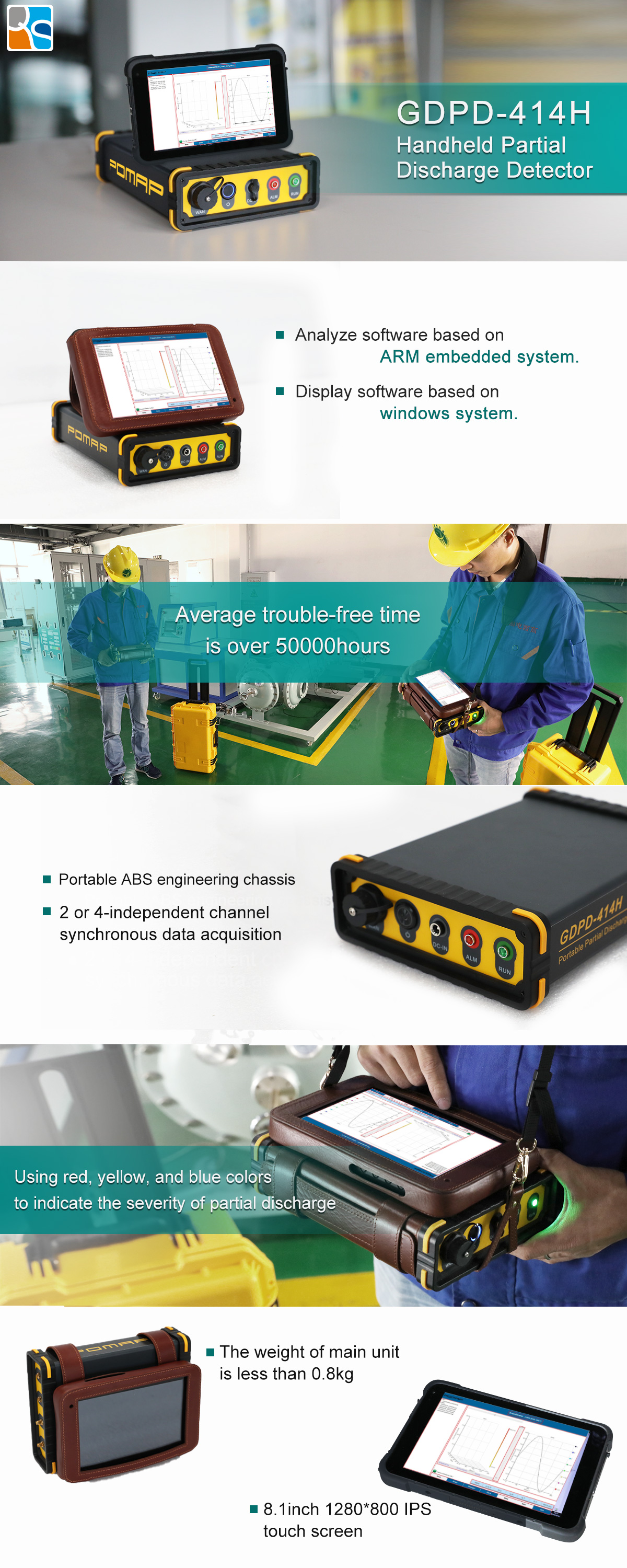 China GDPD-414H Handheld Partial Discharge Detector Manufacture and Factory | HV Hipot